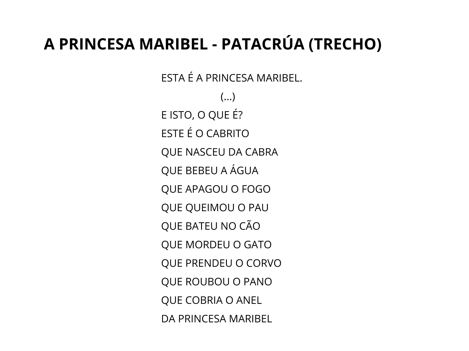 Conhecendo um conto acumulativo - Planos de aula - 1º ano - Língua ...