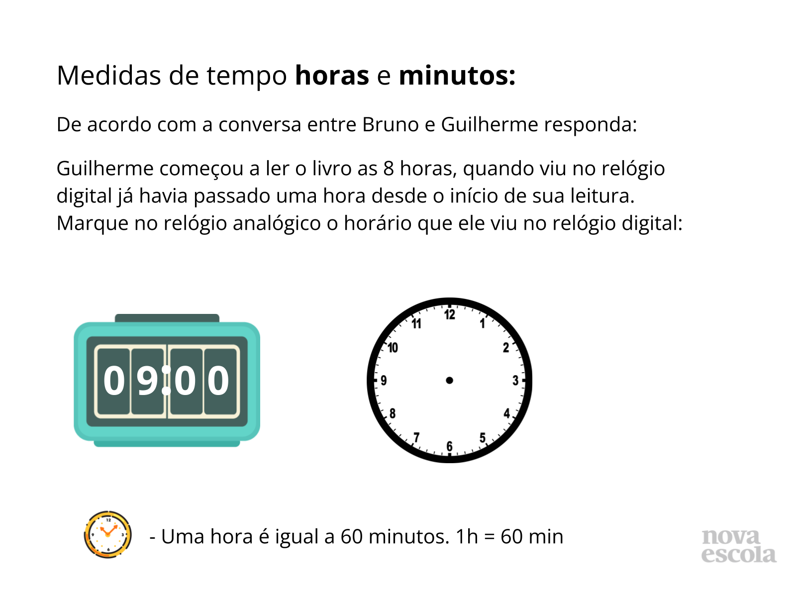 Horas, minutos e segundos - Planos de Aula - 3º Ano