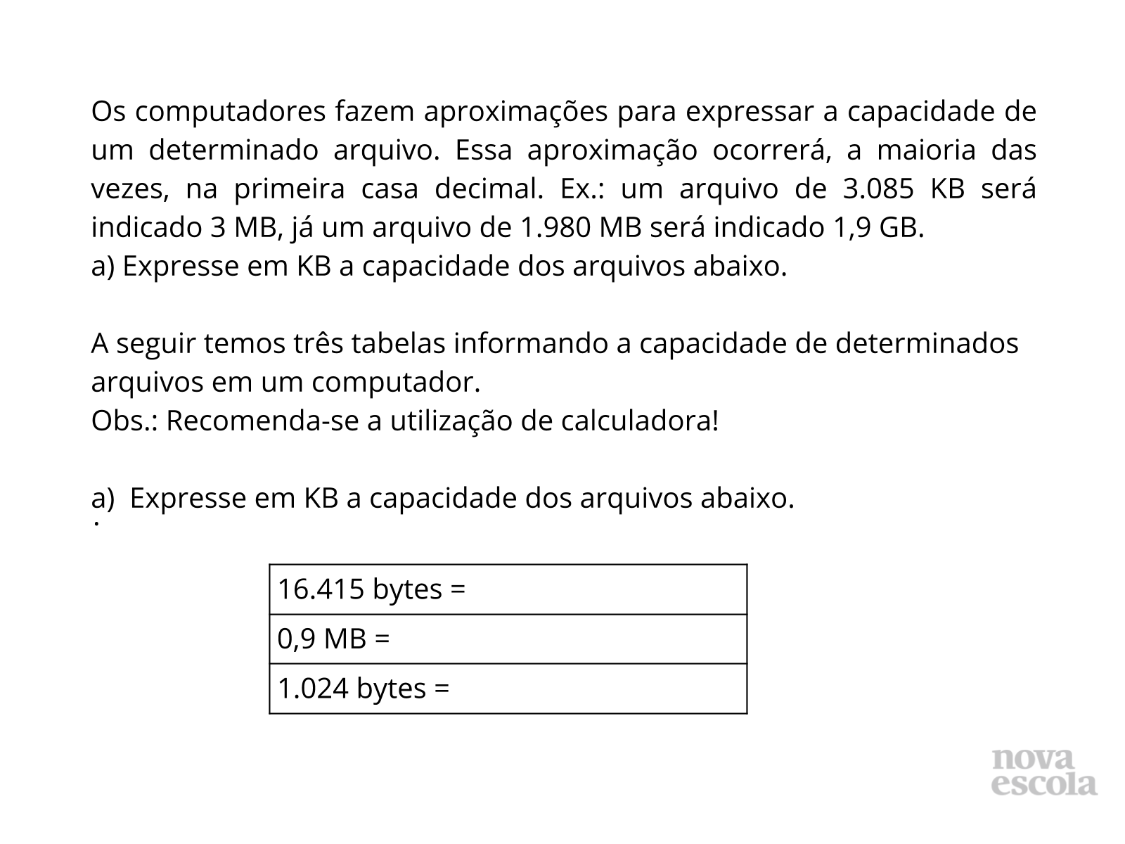 Múltiplos do Byte - Planos de Aula - 9º Ano