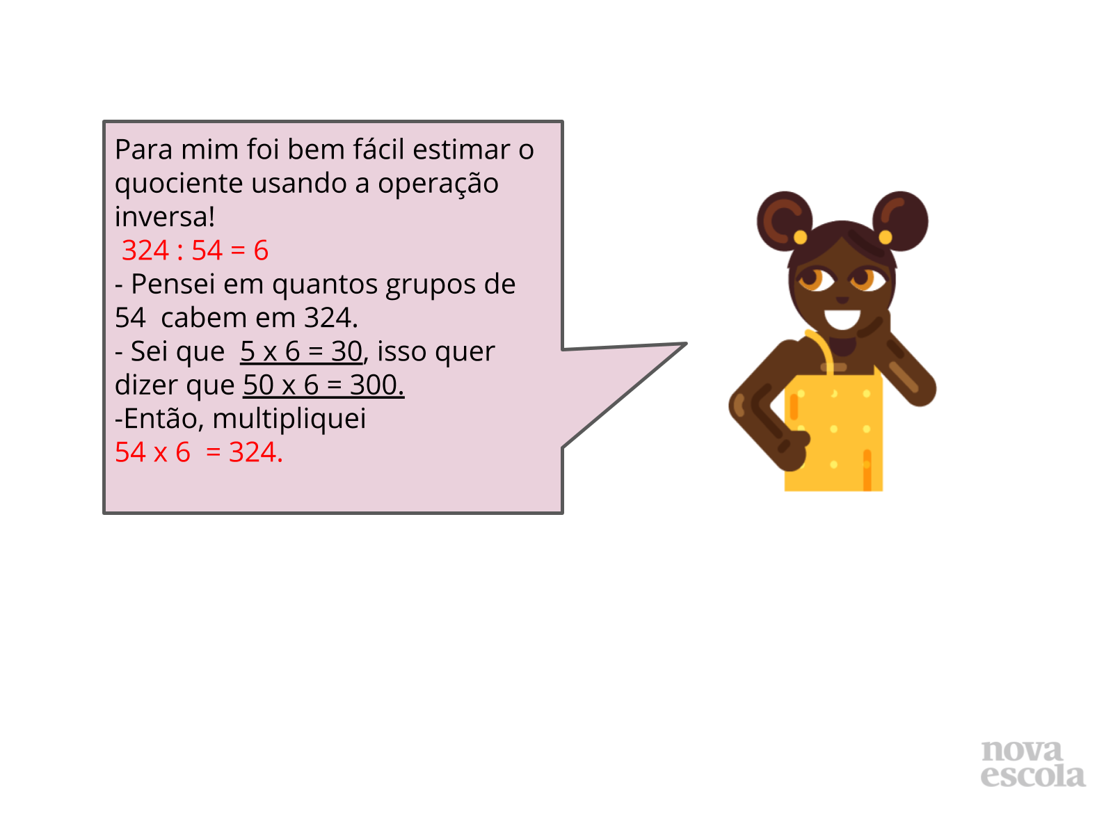 Ideias e a operação inversa da divisão para estimar um quociente ...