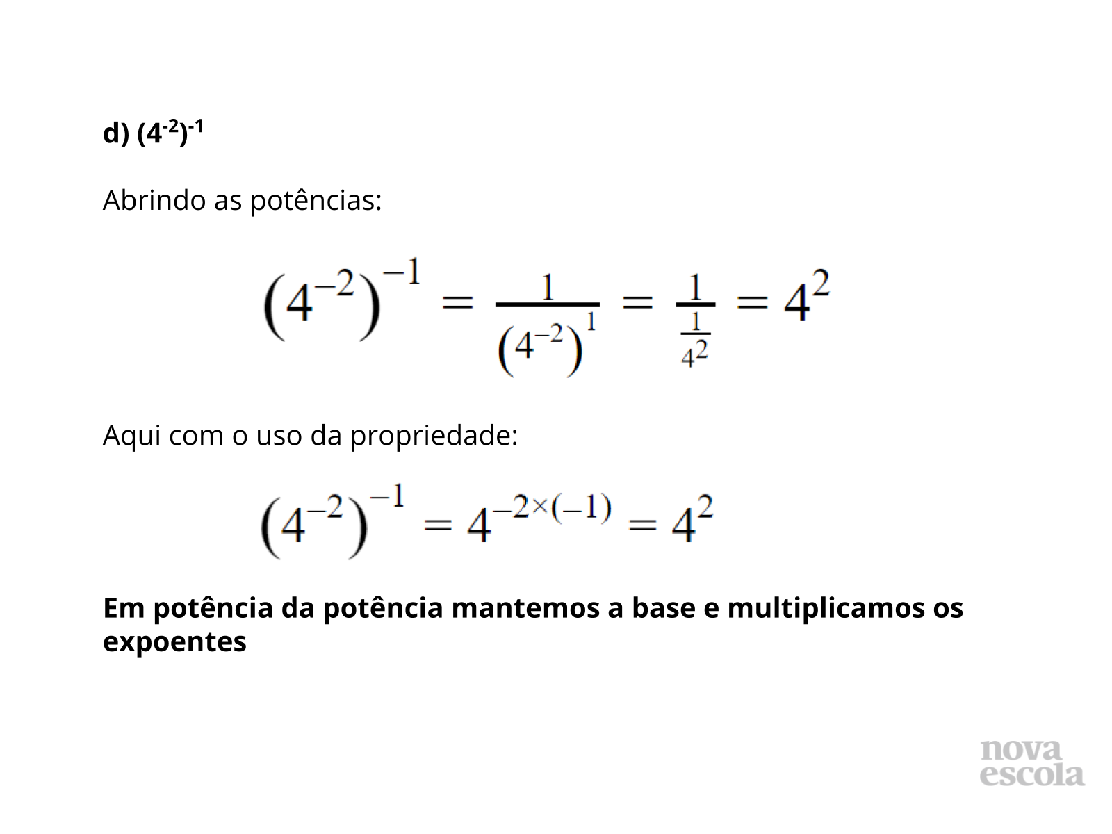 Potências de mesmo expoente e potência de potência - Planos de aula ...