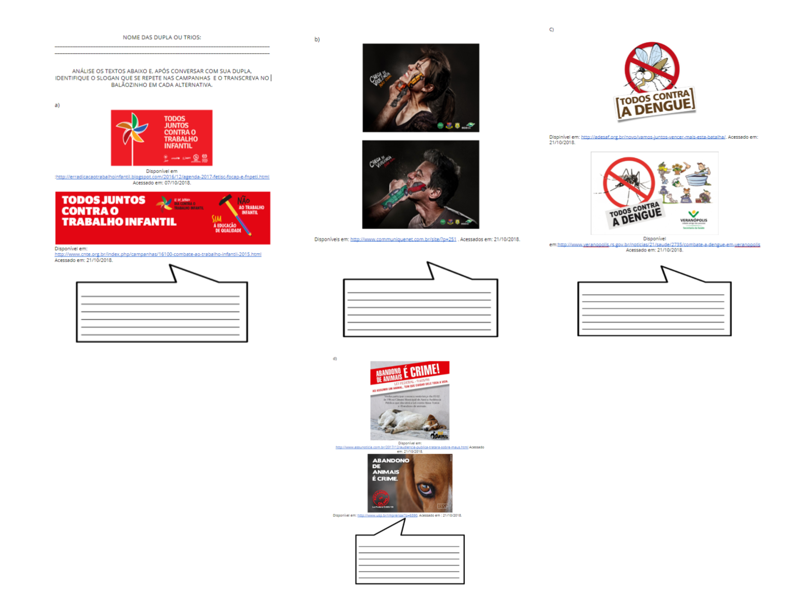 Plano de aula - 2º ano - Conhecendo a estrutura e objetivo dos slogans.