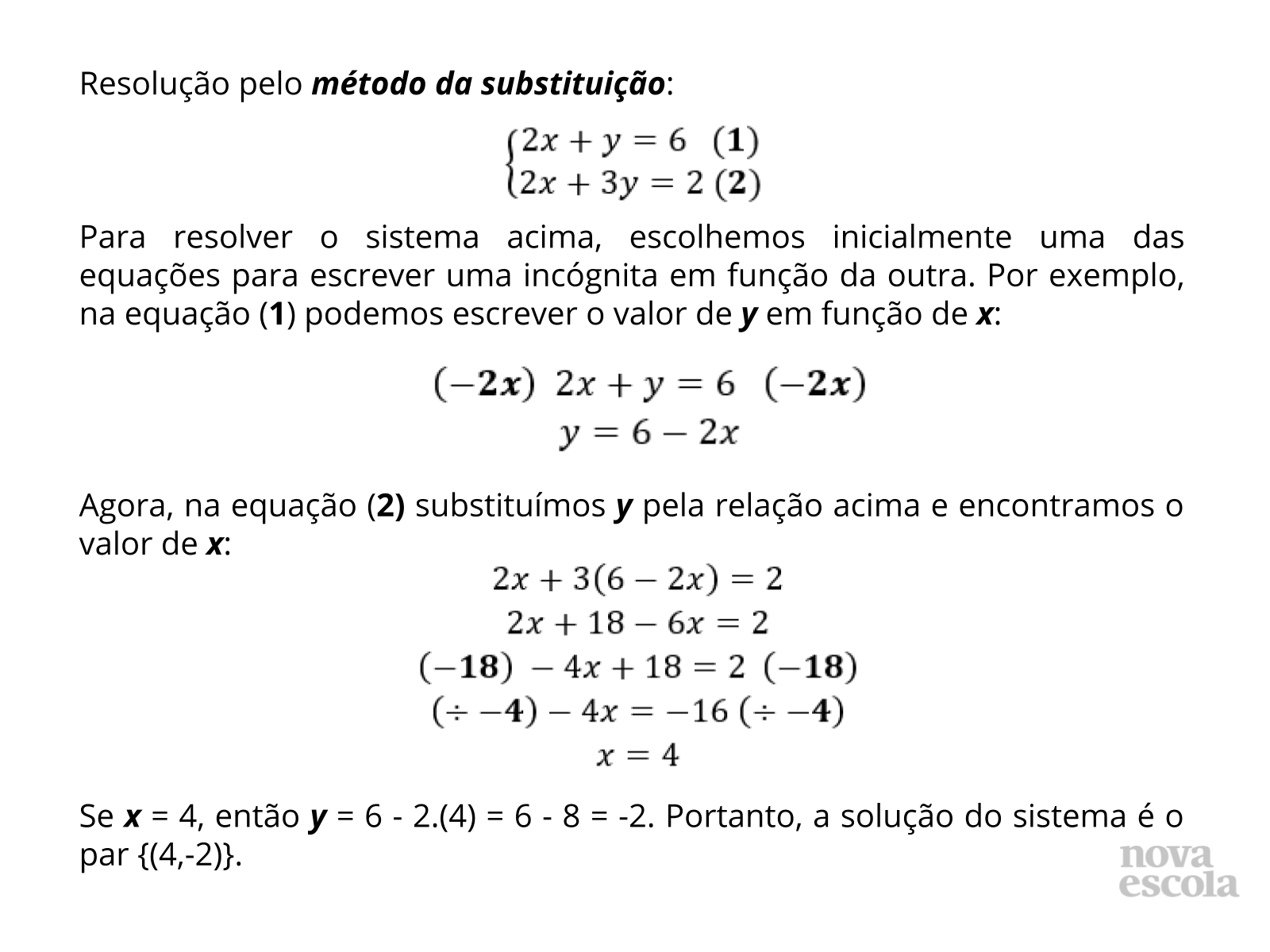 Sistema de equações - Planos de Aula - 9º Ano