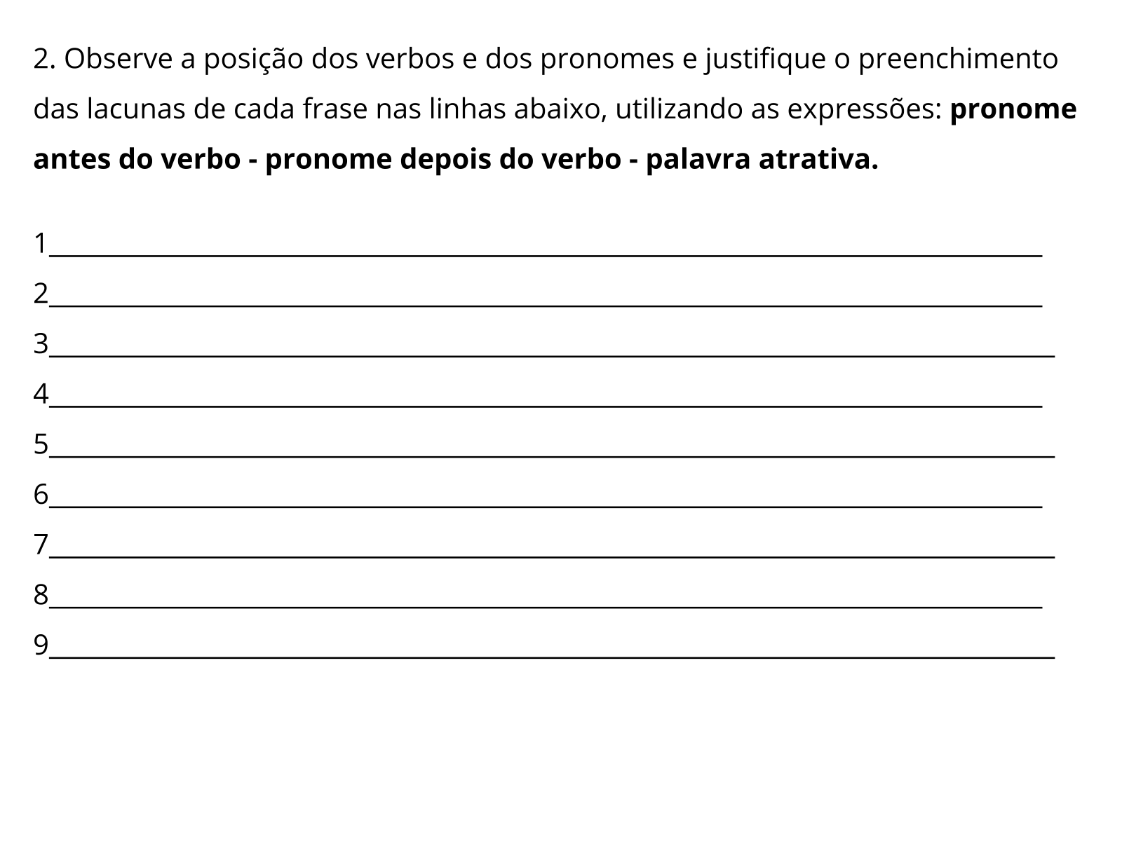 Plano de aula - 7º ano - Exercitando o uso da colocação pronominal ...