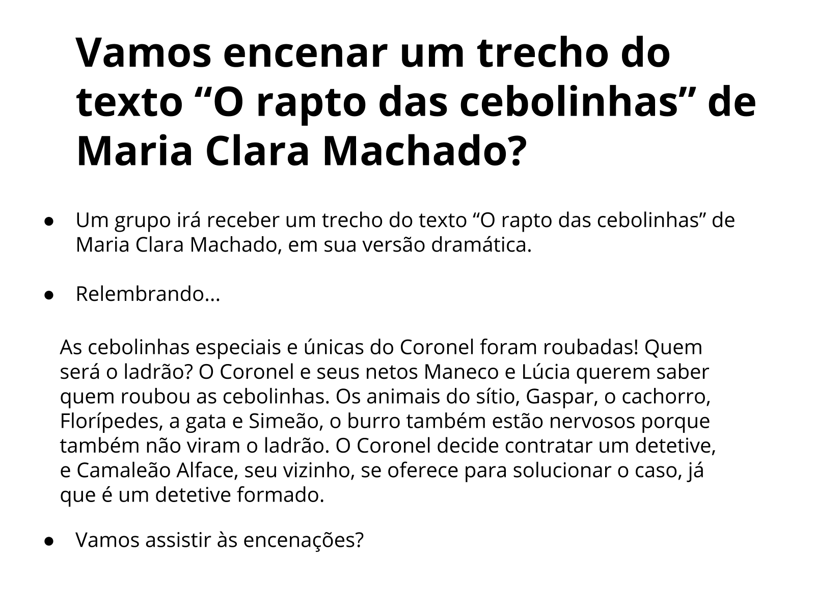 Plano de aula - 4º ano - Revisão de marcadores de falas e de cenas em ...