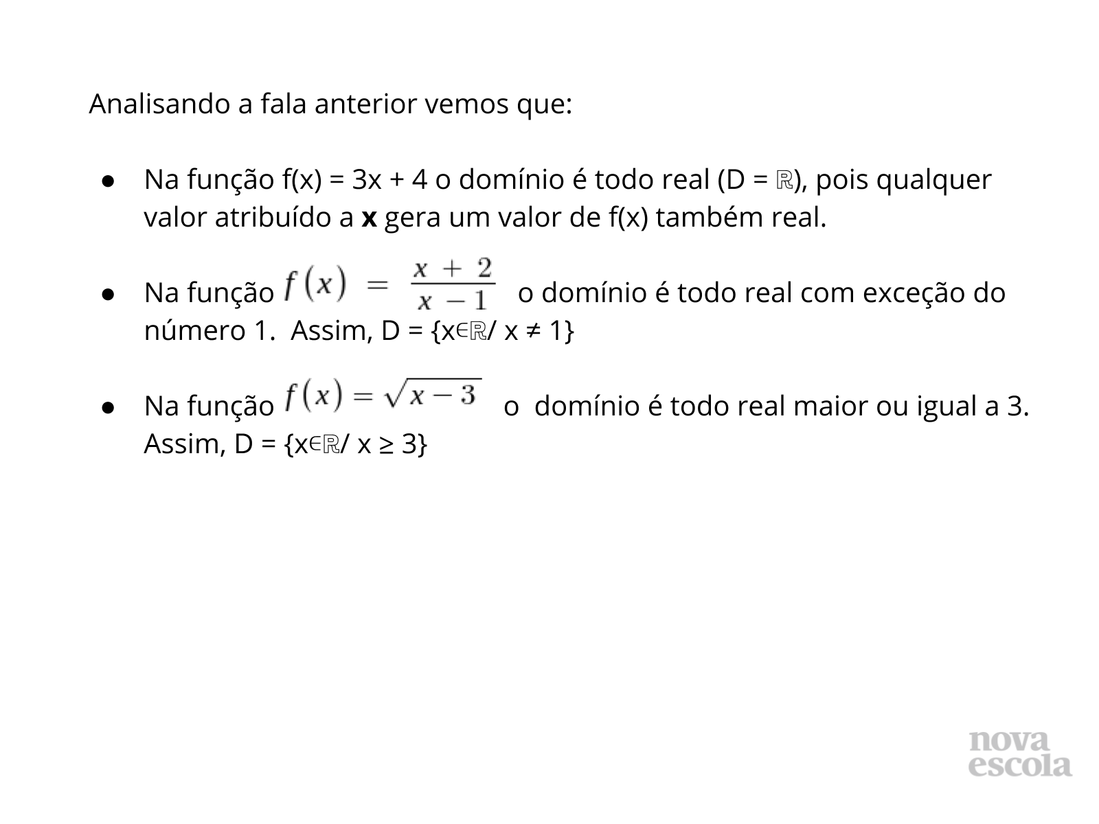 Estudo do domínio de uma função - Planos de aula - 9º ano