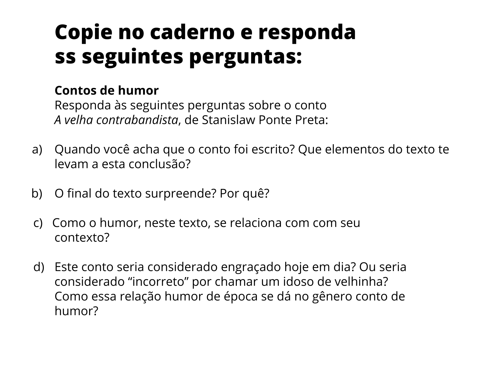 Introdução ao gênero contos de humor - Planos de aula - 7º ano - Língua ...