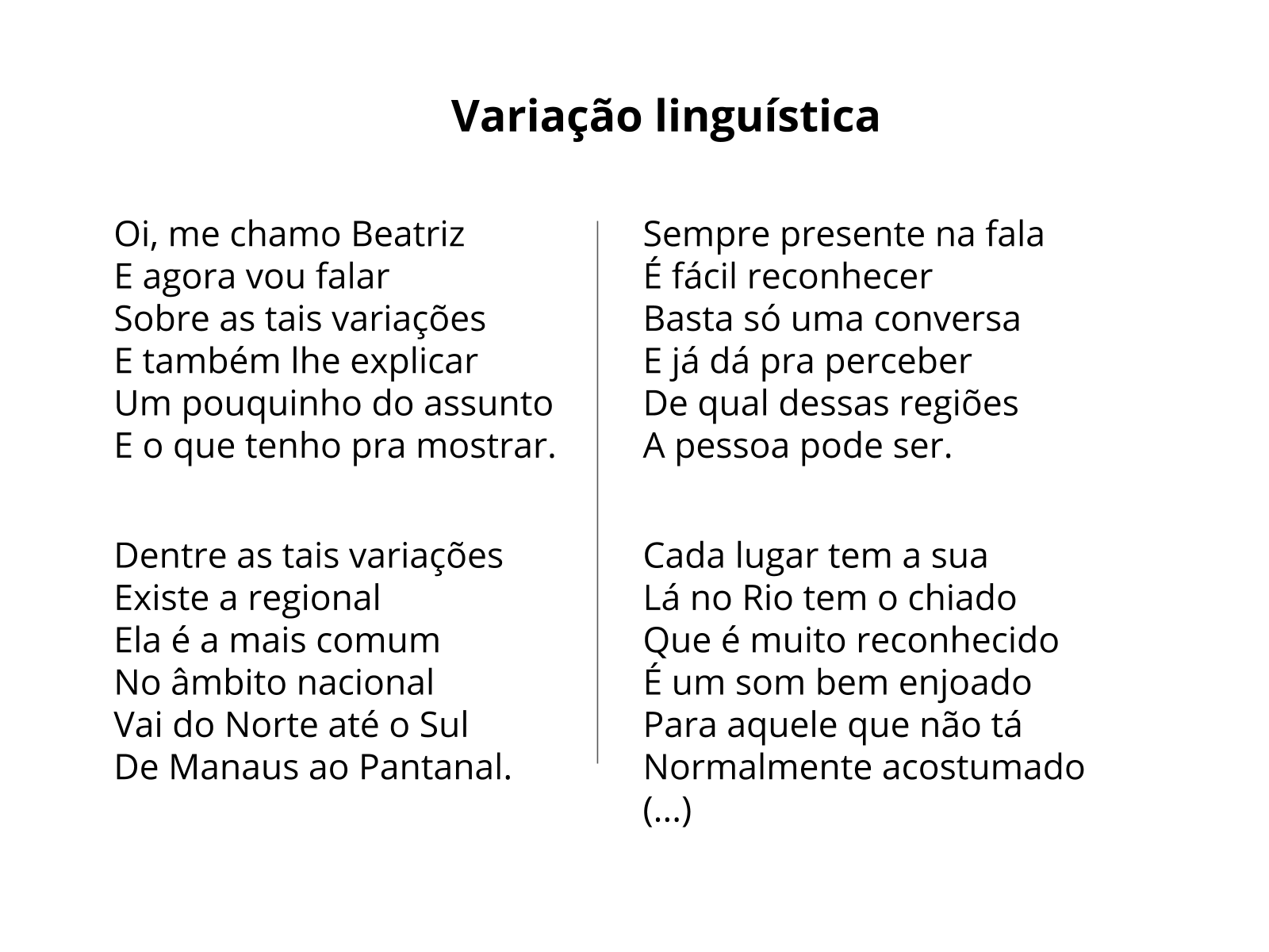 As variedades linguísticas e a adequação de contextos - Planos de aula ...