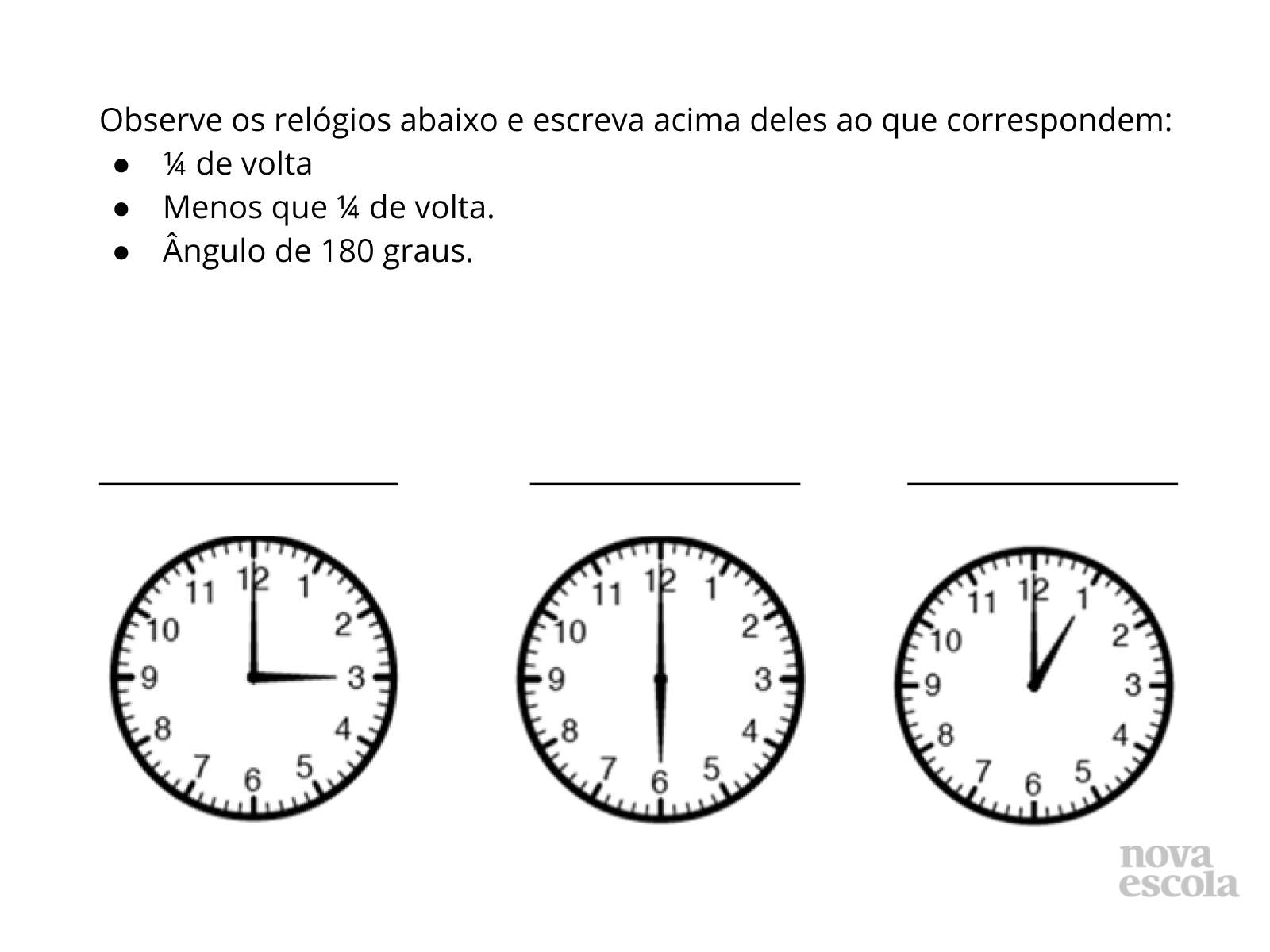 ngulos e frações de giro. Conhecendo e aplicando. - Planos de aula - 4º ano