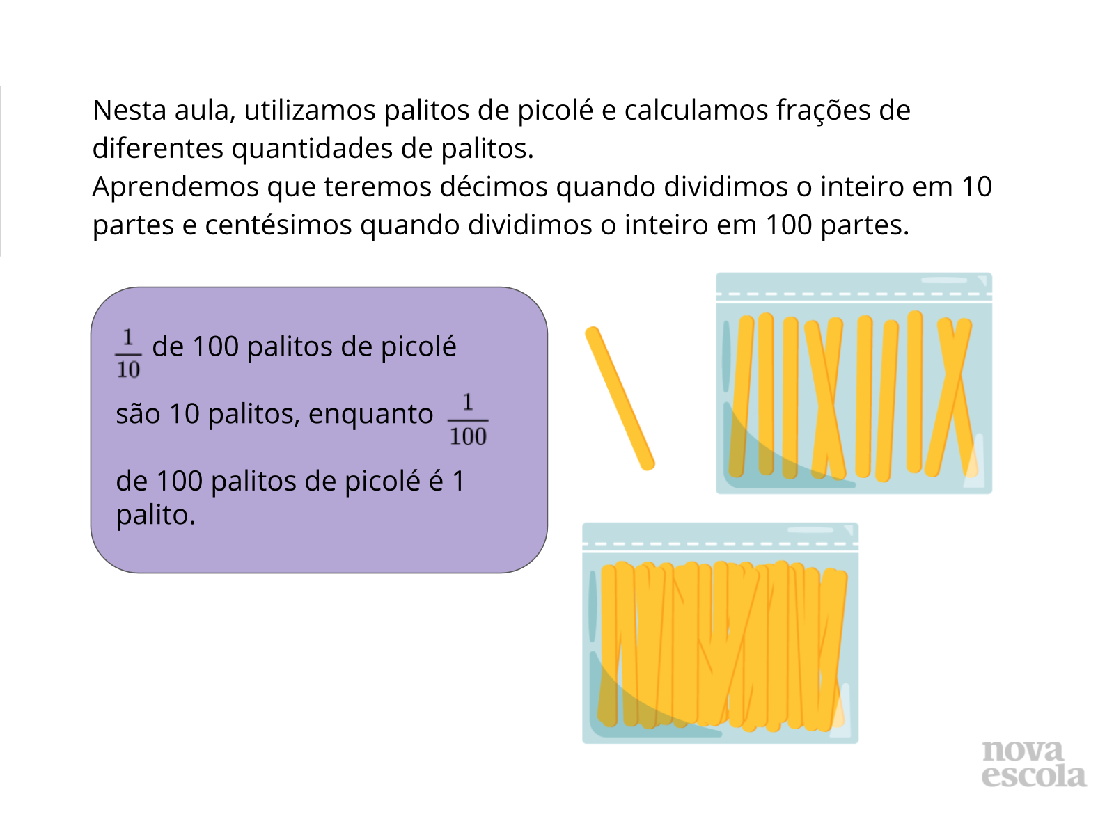 Calculando décimos e centésimos - Planos de aula - 4º ano