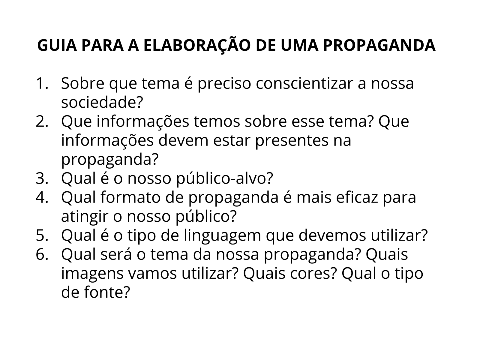 Plano de aula - 9º ano - Organização da elaboração de uma propaganda ...