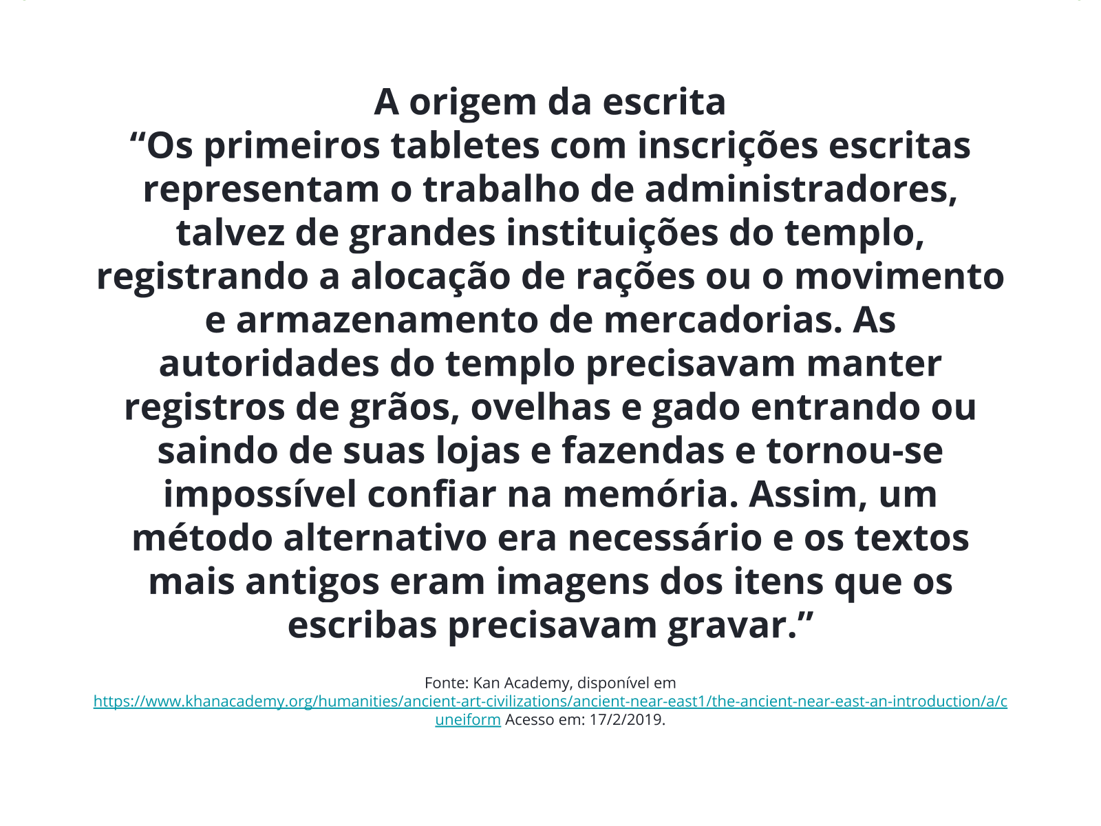 Plano de aula - 6º ano - Escrita cuneiforme