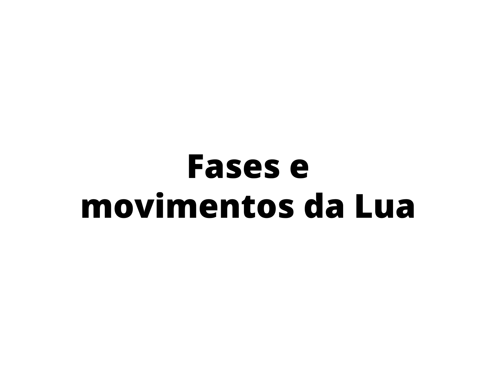 Plano de aula - 4o ano - Fases e movimentos da Lua