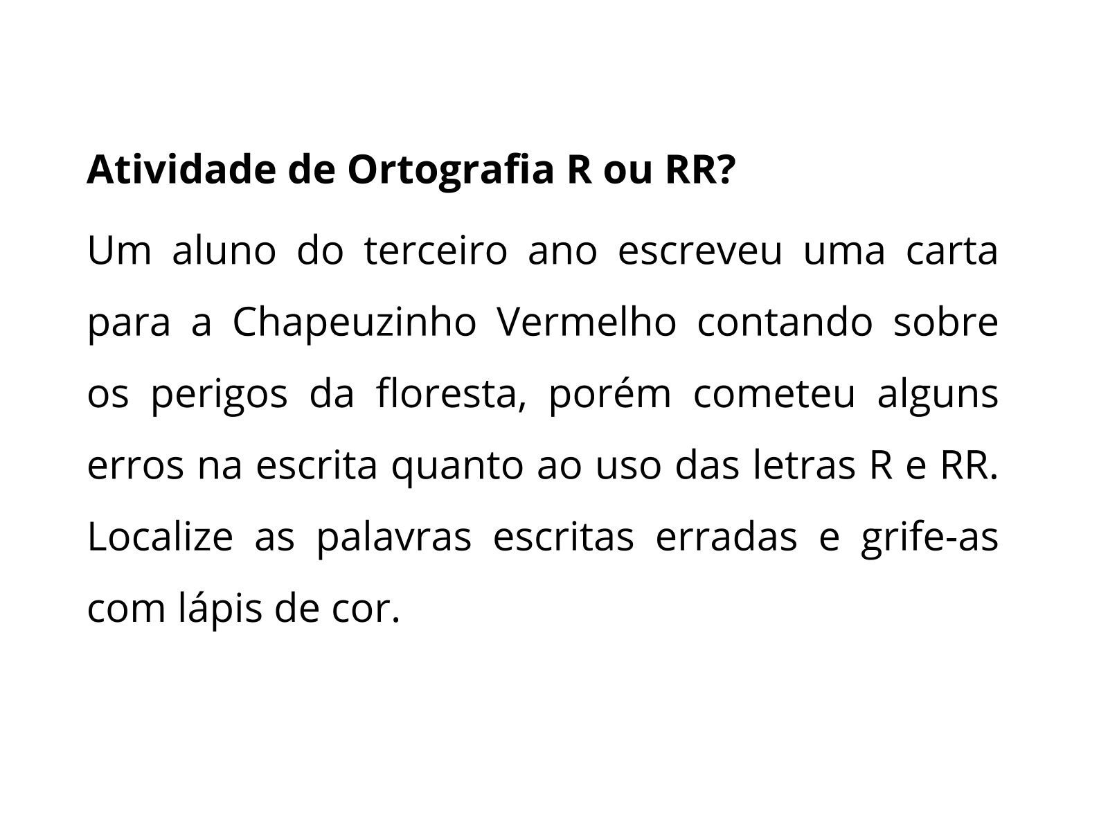 Plano de aula - 3º ano - R ou RR?