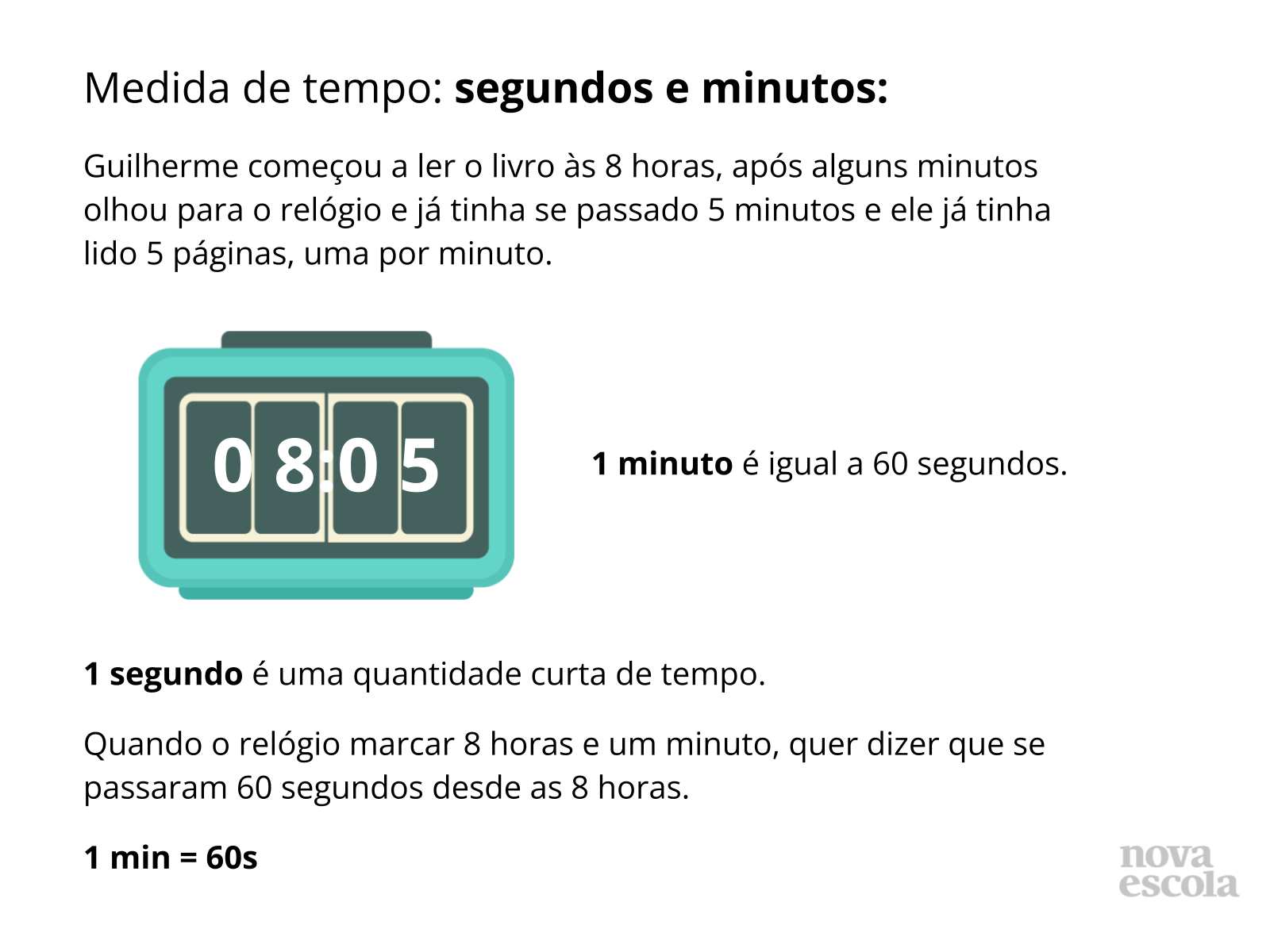 Horas, minutos e segundos - Planos de Aula - 3º Ano