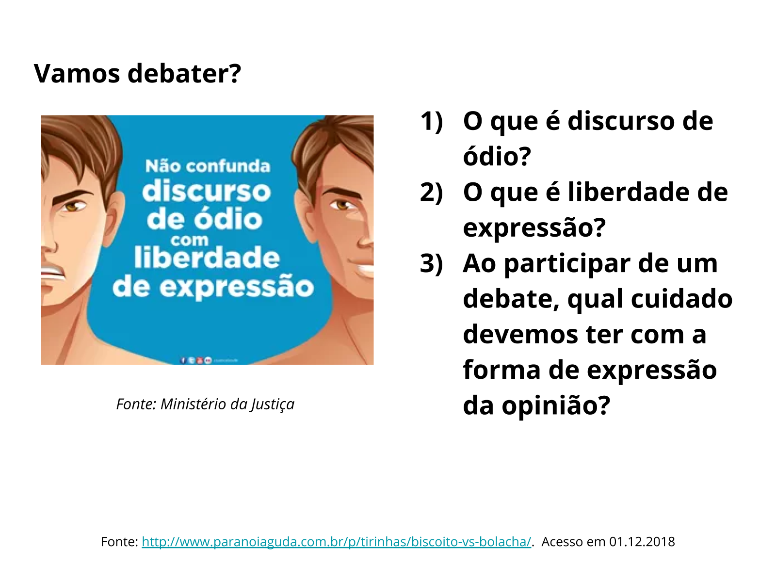 Plano de aula - 8º ano - O debate em sala de aula: discutir x opinar x ...