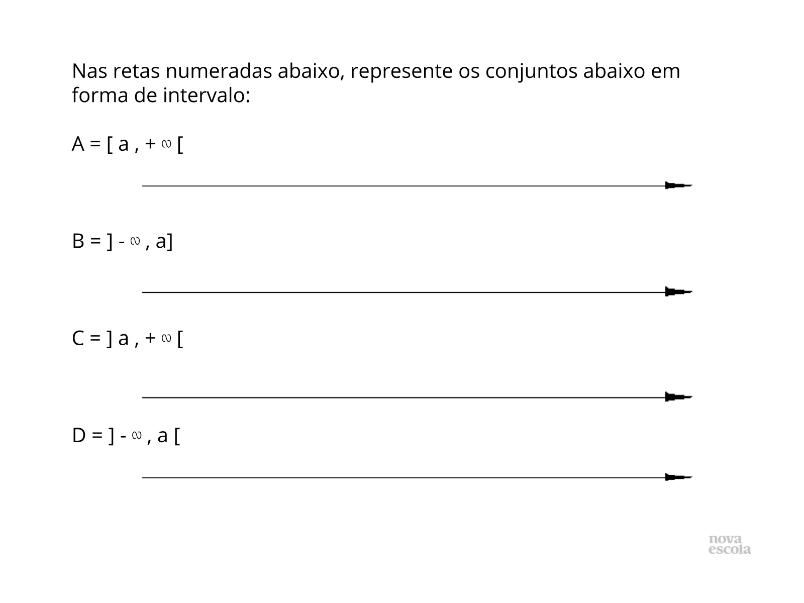 Representar intervalos na reta real - Planos de Aula - 9º Ano