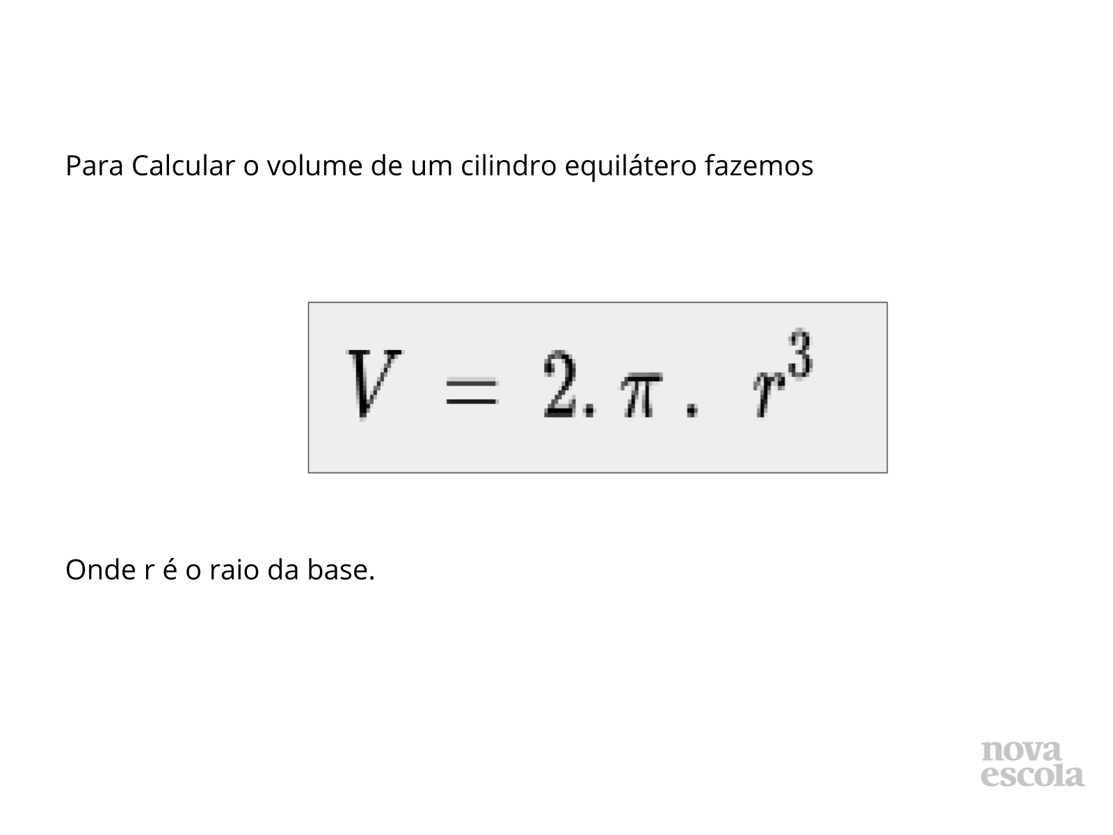 Volume do Cilindro Equilátero - Plano de aula - 9º ano