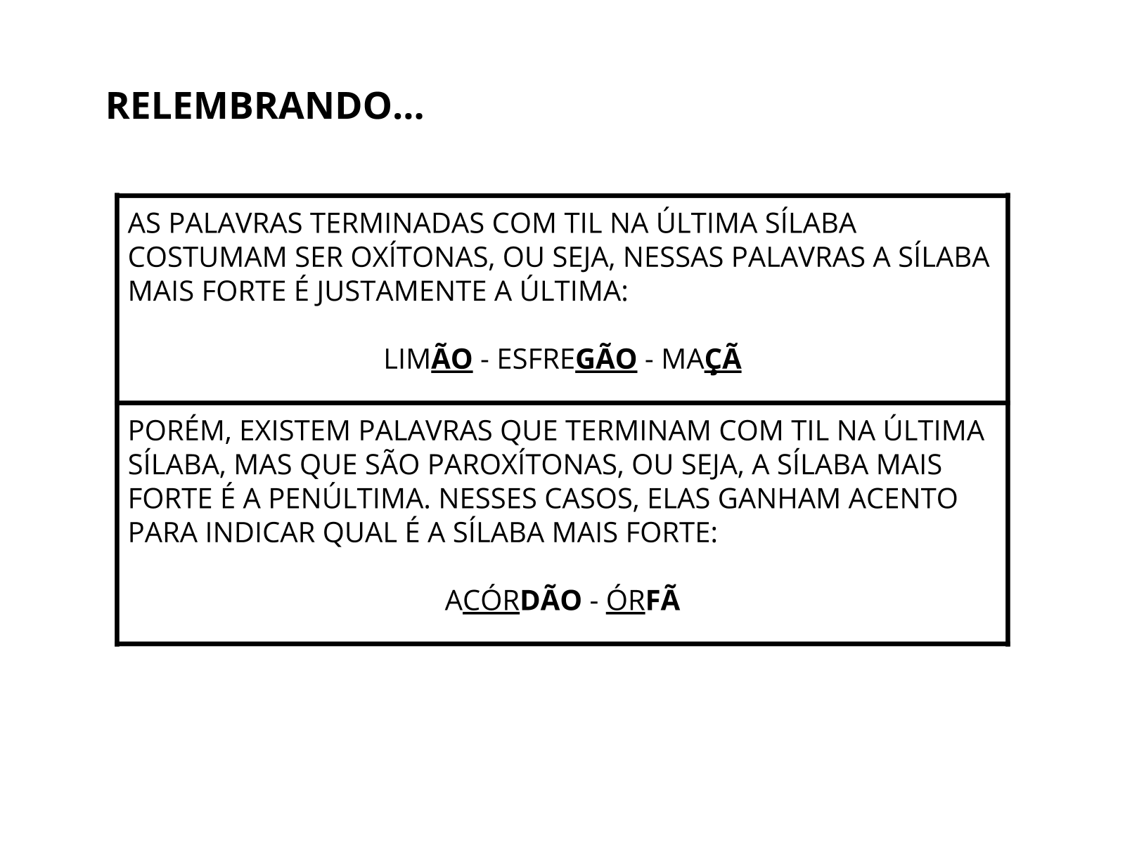 Plano de aula - 4º ano - Palavras terminadas com til: quando elas têm ...