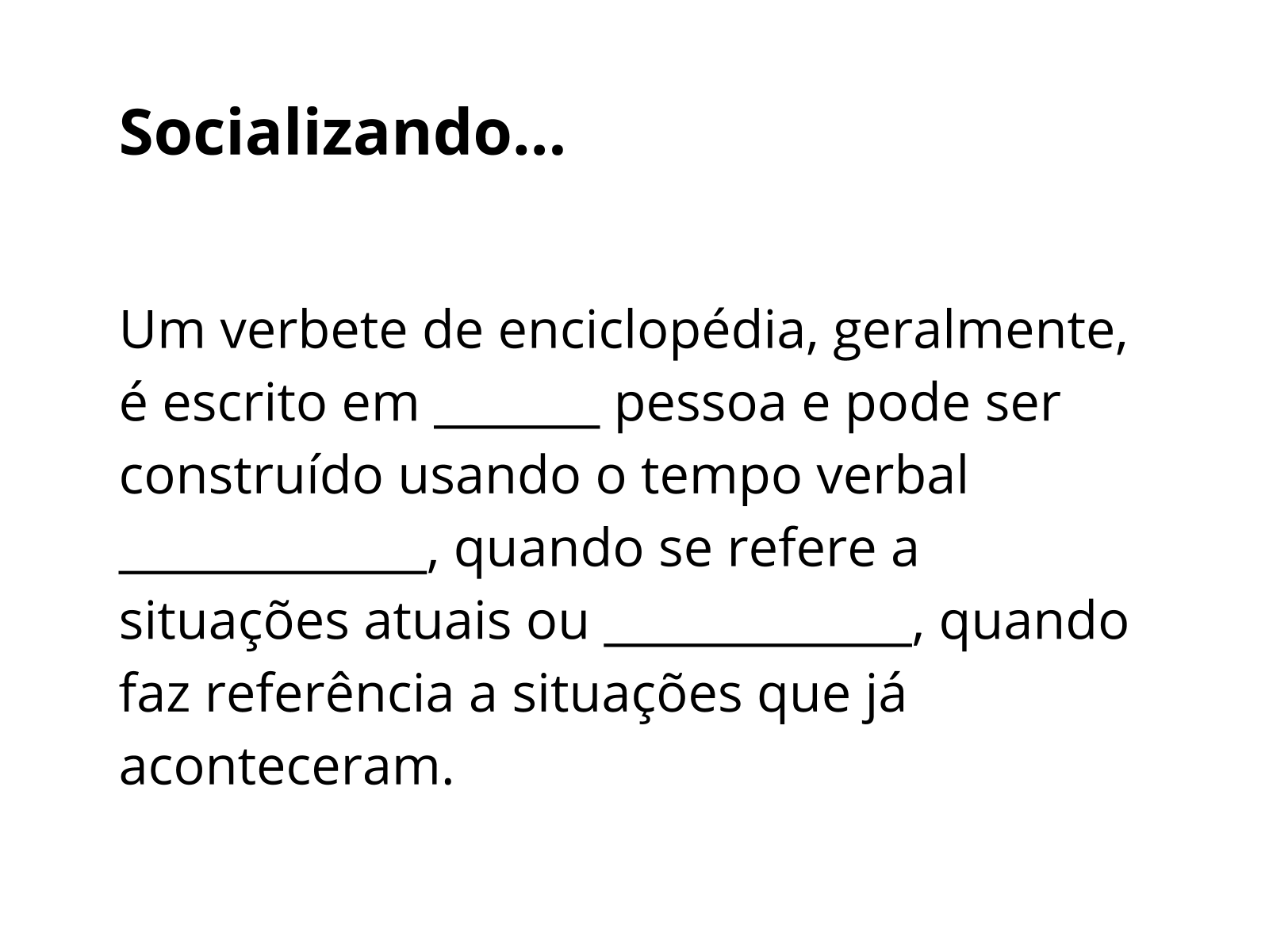 Plano de aula - 8º ano - Conhecendo o verbete enciclopédico em detalhes ...