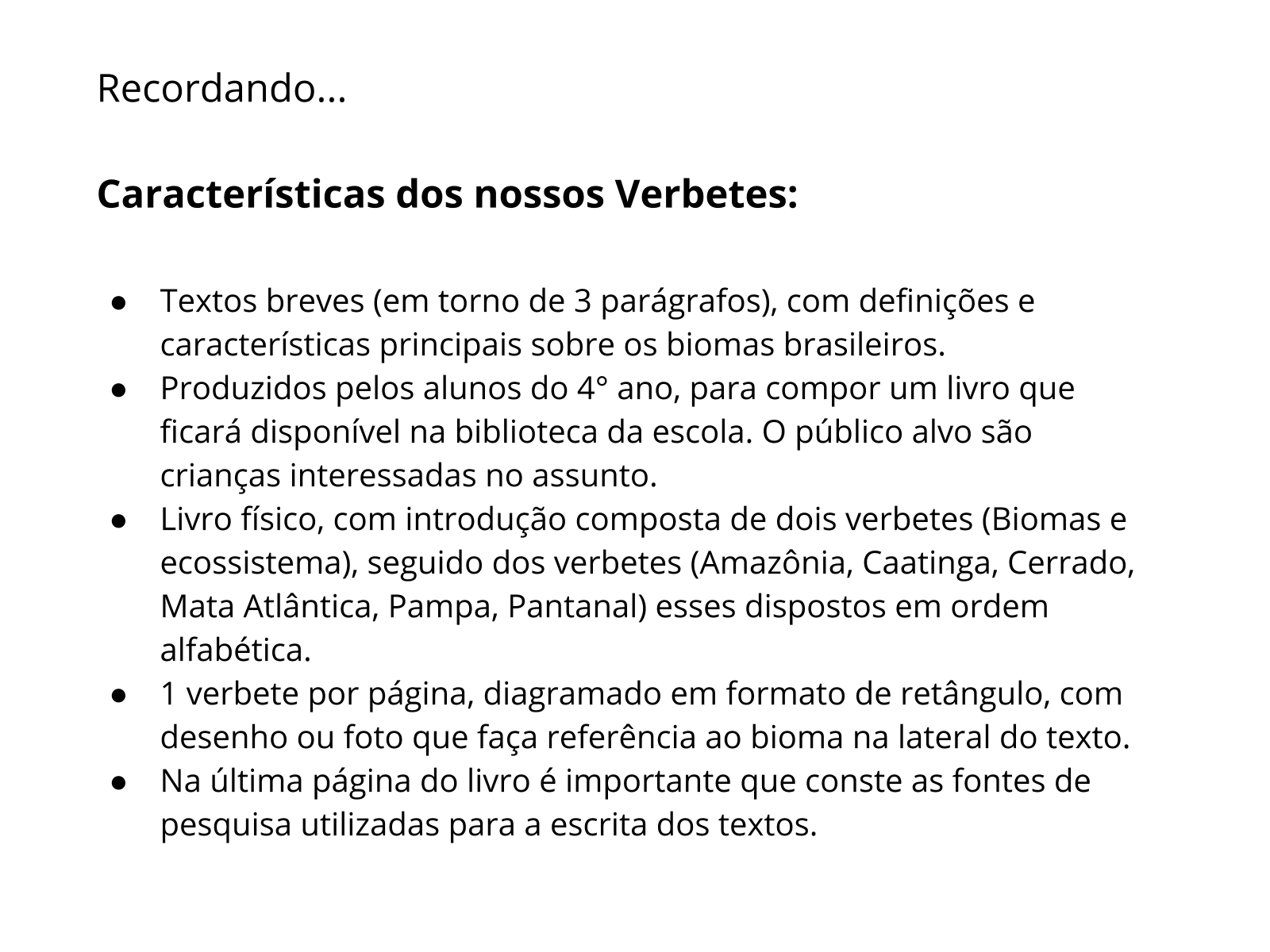 Produção de verbetes - Planos de aula - 4º ano - Língua Portuguesa.