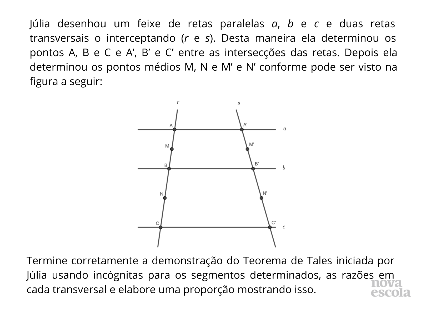 Traçando (várias) paralelas - Planos de aula - 9º ano - Matemática